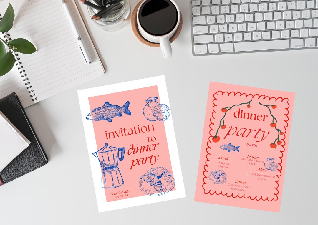 Dinner Party Menu | Dinner Party Menu Invitation | Dinner Party Menu ...