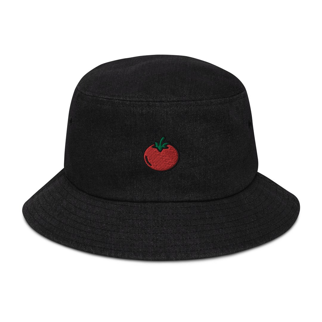 Tomato Bucket Hat, Embroidered Bucket Hat, Handmade Unisex Adult Cotton ...