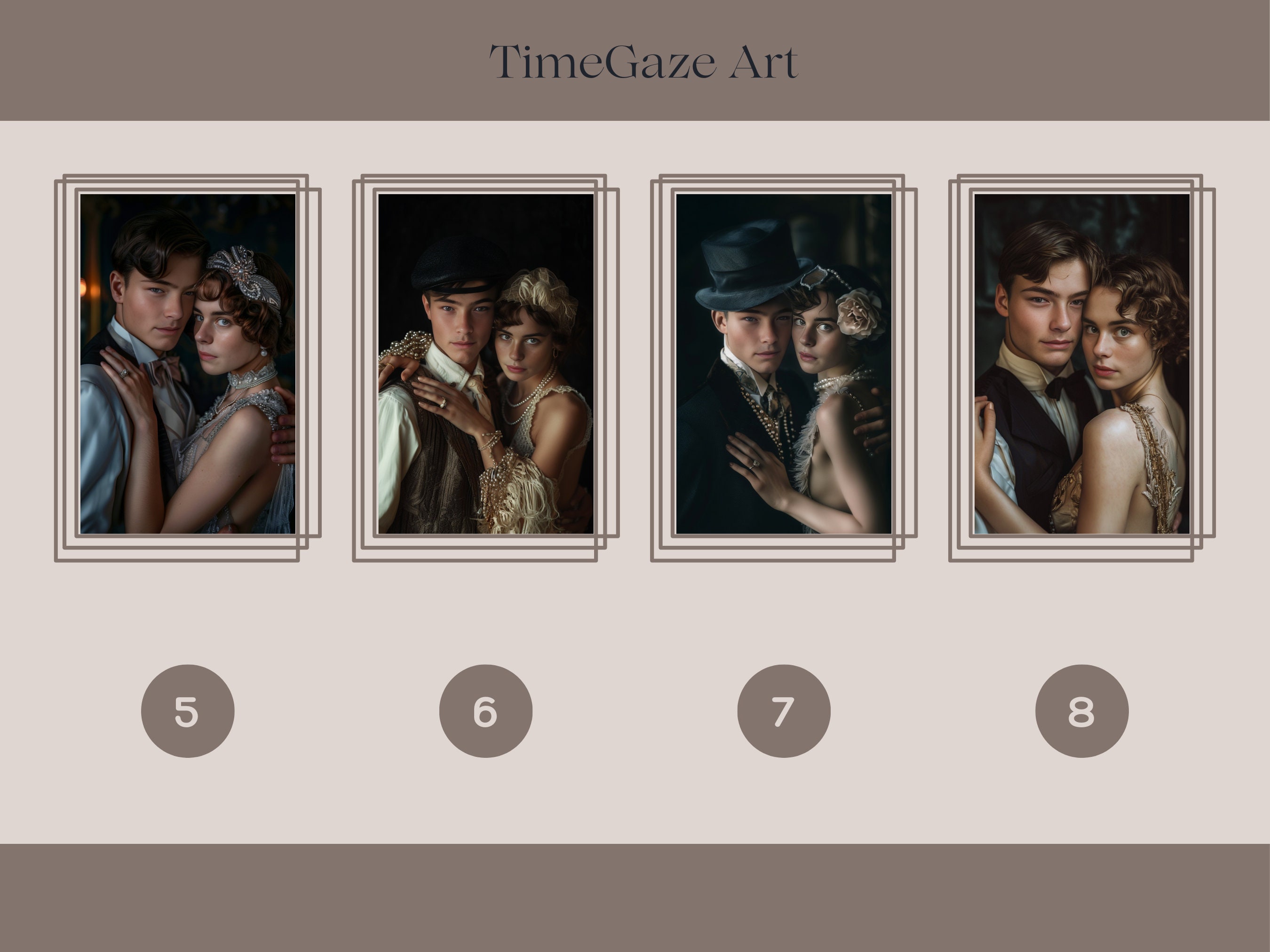 Personalised Flapper Couple Man and Woman Portrait From Photo, 1920s ...