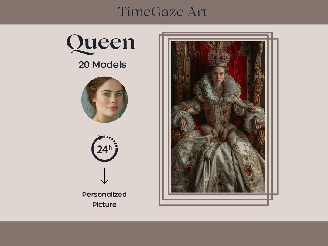 Personalized Medieval Queen Portrait From Photo, Picture Custom ...