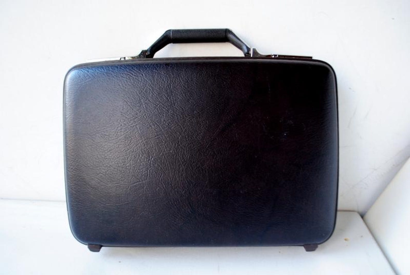 1970 Vintage, Dark Chocolate Brown Hard Shell ( Leather Look Like ...