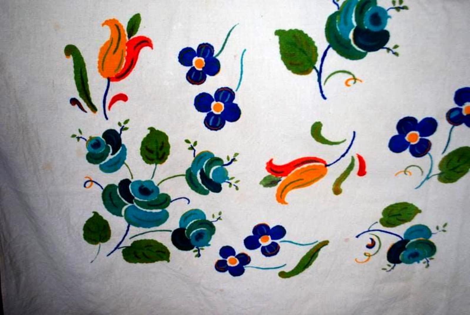 1960 Bark Cloth Tablecloth ( 51,0