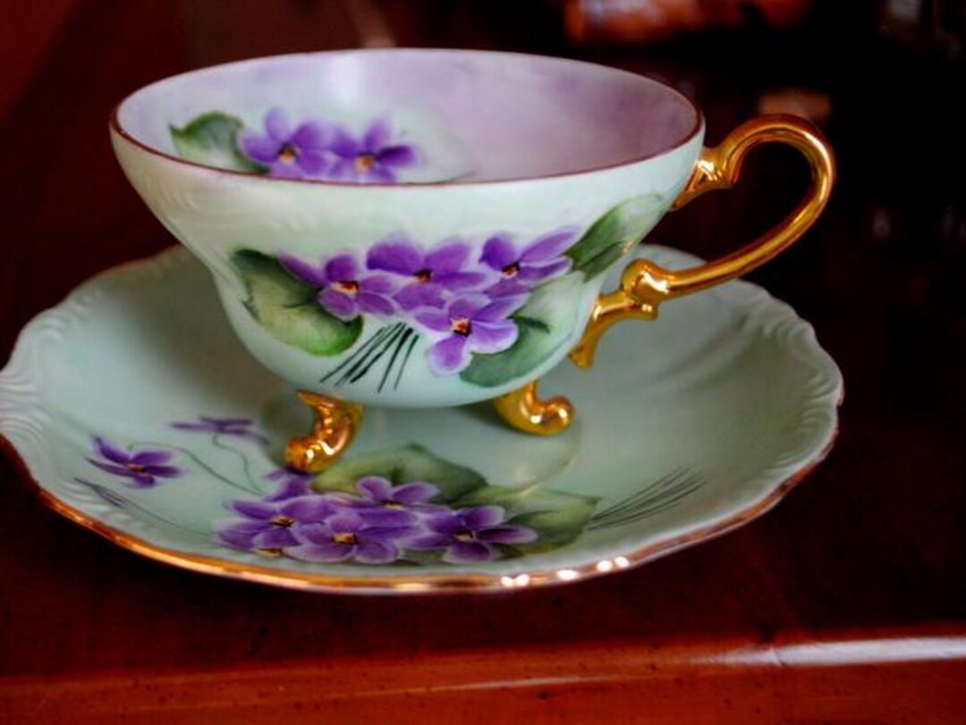 1930 Vintage , Mint Green Porcelain, Rare , Victorian Style Tea Set ...