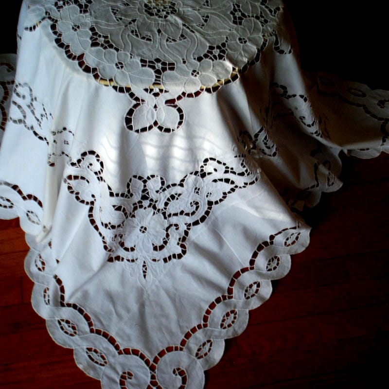 Cotton Broderie Anglaise Tablecloth - Etsy