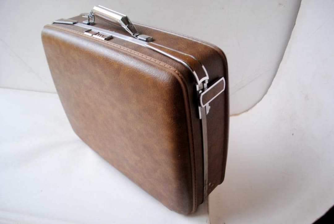 1960 Vintage, Palomino Brown Hardshell, Handsome, Elegant Suitcase ...
