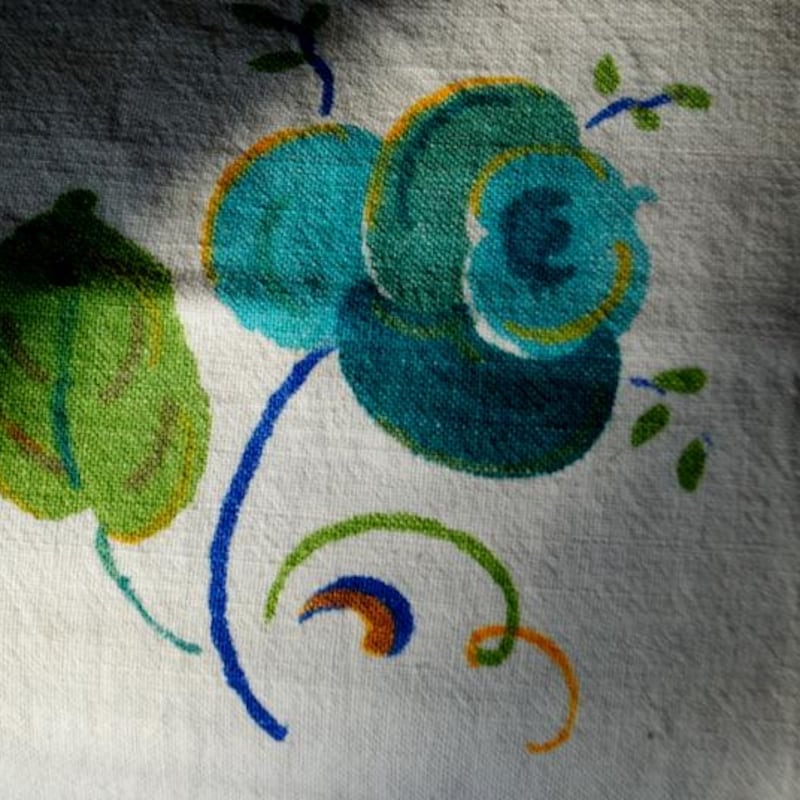 Bark Cloth Vintage Roses - Etsy