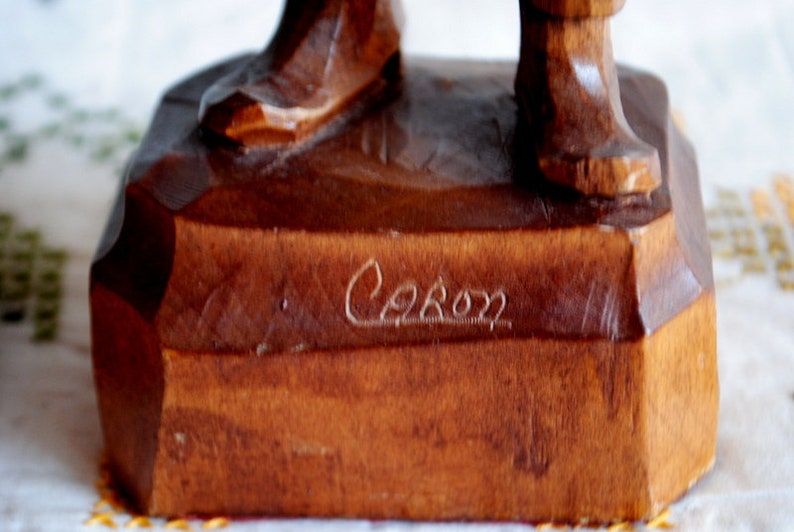 Vintage Caron Wood Carved Folk Art Couple, Saint-jean Port-joli - Etsy