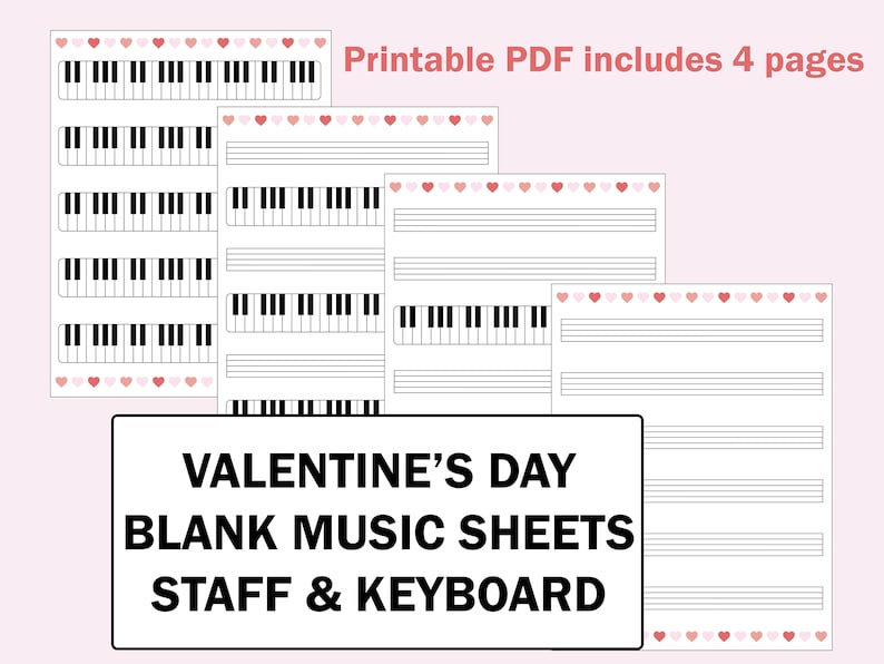 Printable Blank Piano/music Theory Resource Sheets - Staff Paper ...