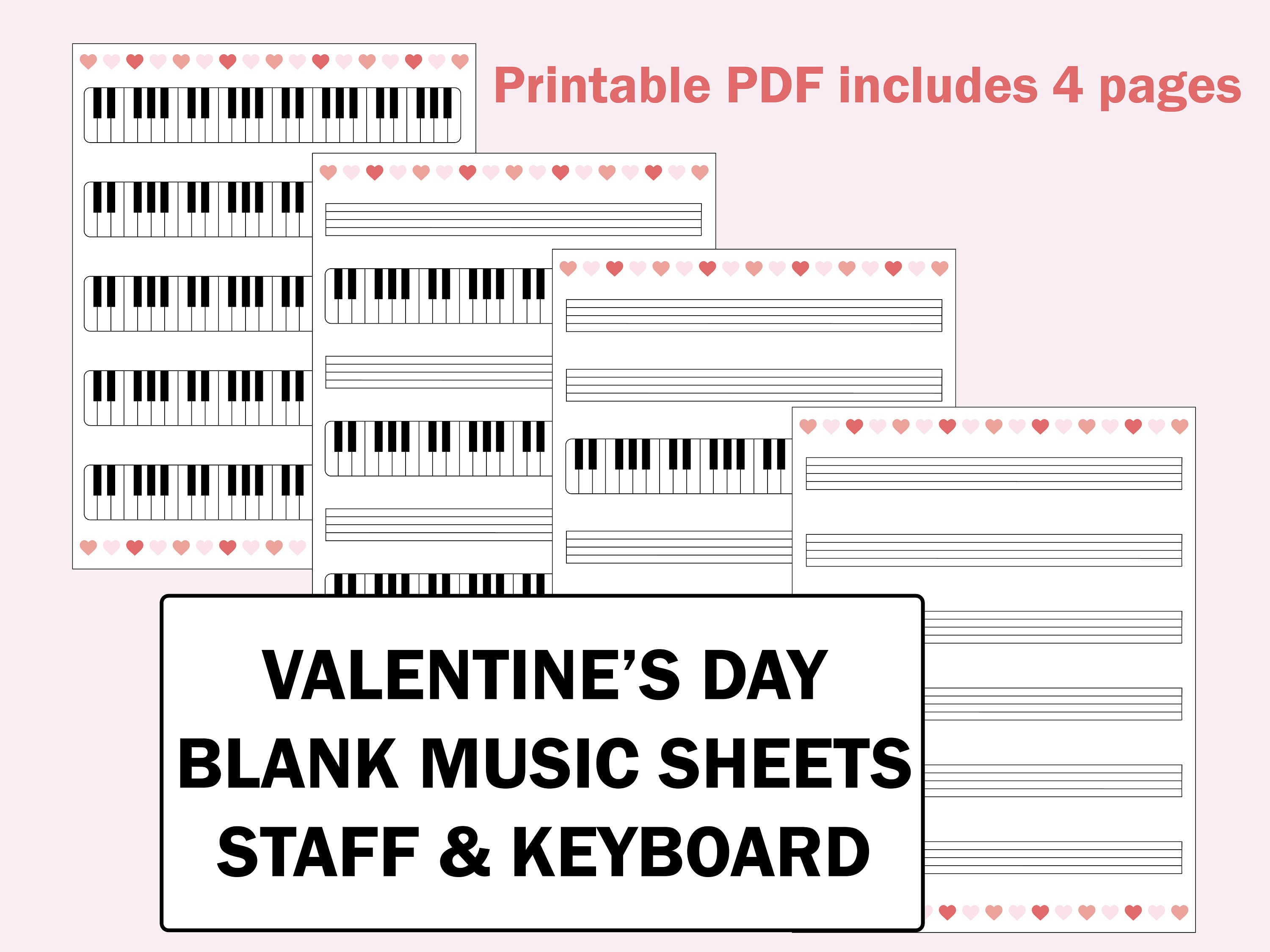 Printable Blank Piano/music Theory Resource Sheets - Staff Paper ...
