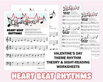 Printable Piano Music Theory Worksheets Staff Note-naming Valentine's ...
