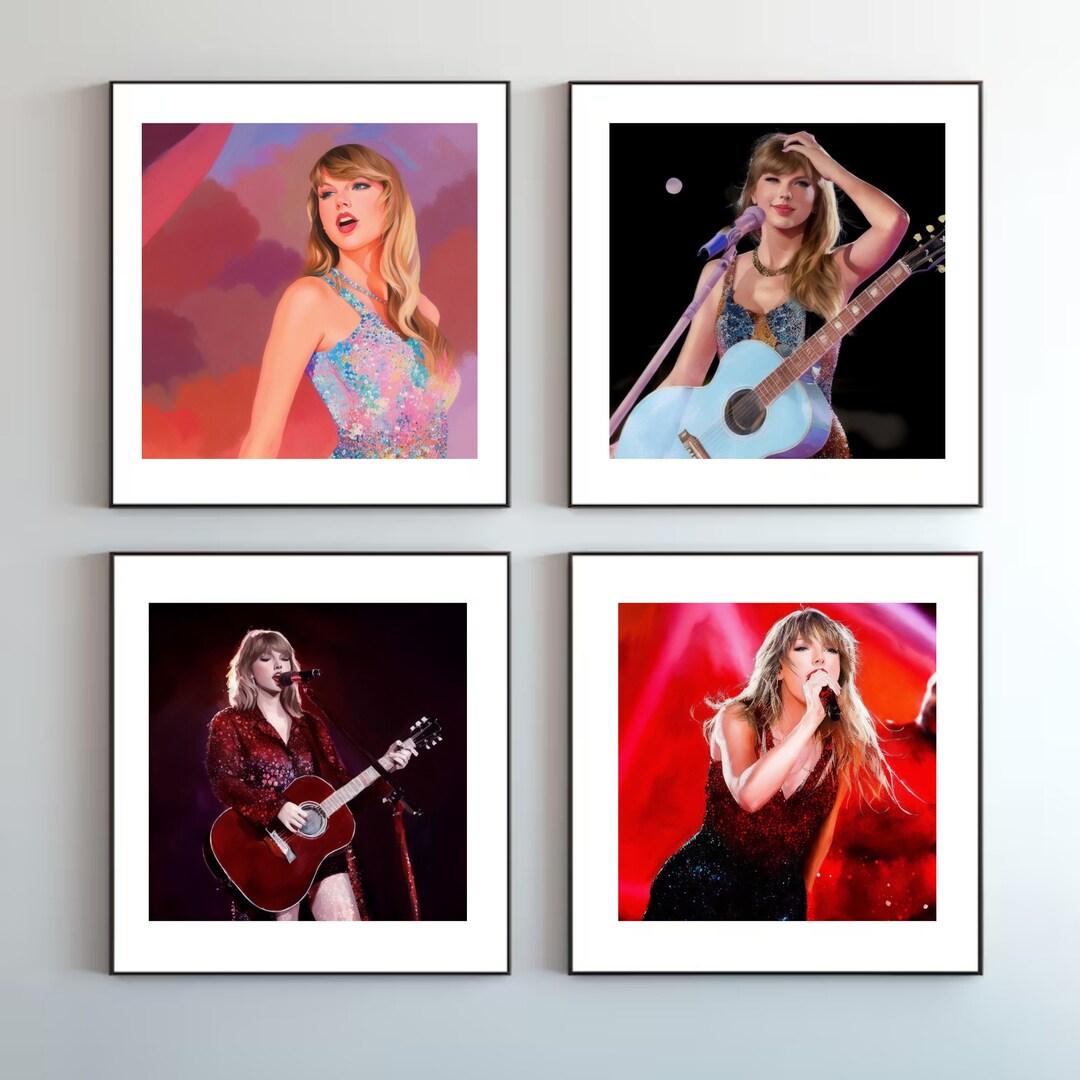 Taylor Swift Eras Tour Prints, Taylor Swift Original Artwork, Taylor Swift Set of 5 Prints ...