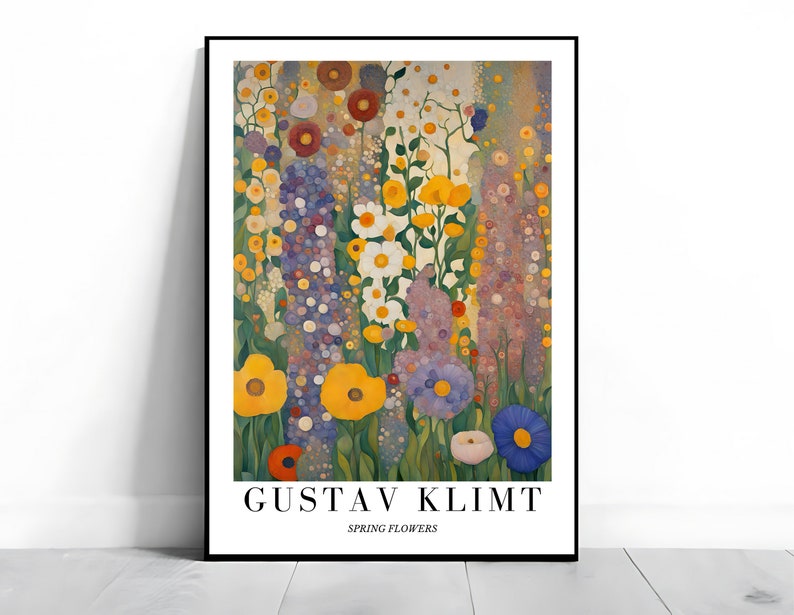 Gustav Klimt Spring Flowers Art Print: Floral Fine Art - Etsy