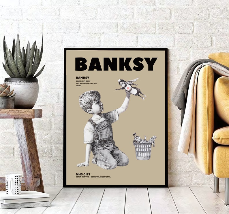 Banksy Game Changer Print, Painting for Saints Print, Banksy NHS Print ...