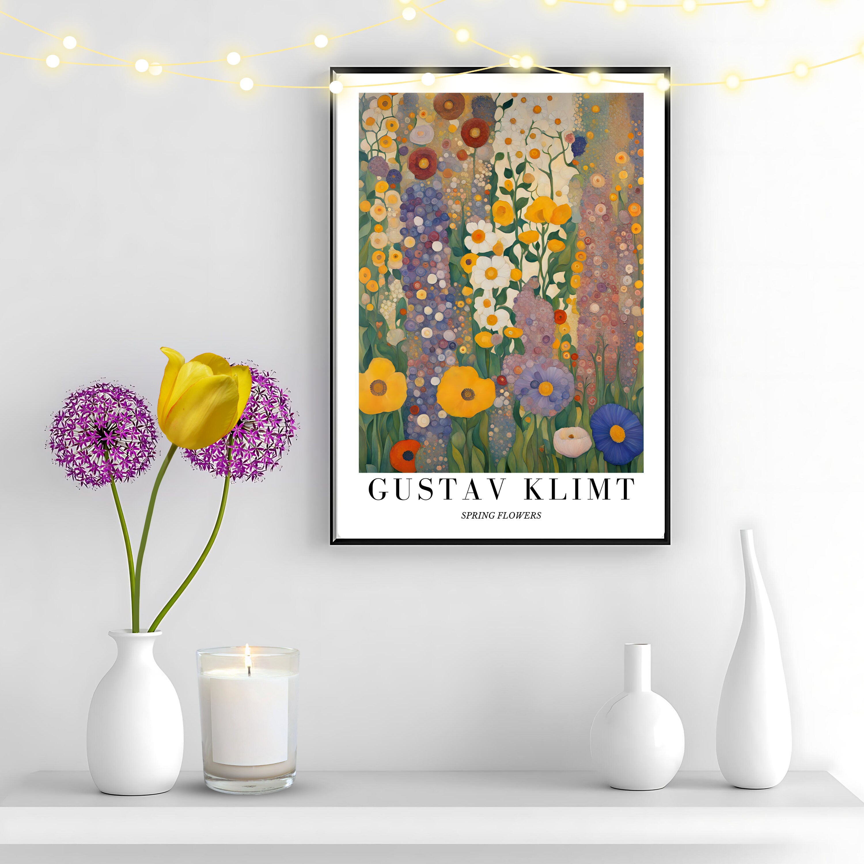 Gustav Klimt Spring Flowers Print, Klimt Flowers, Spring Flowers Poster ...