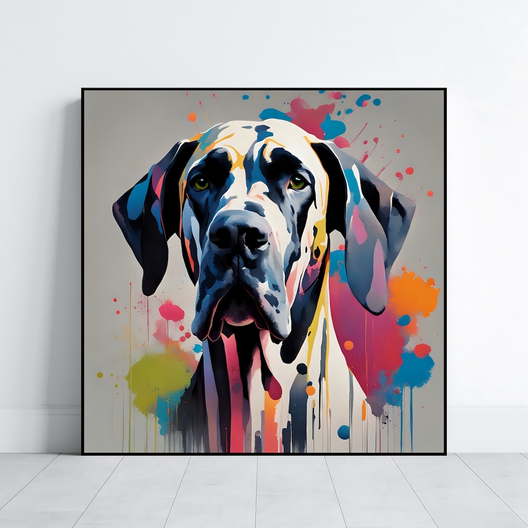 Abstract Painting, Colorful Dog Art (digital Download - Etsy