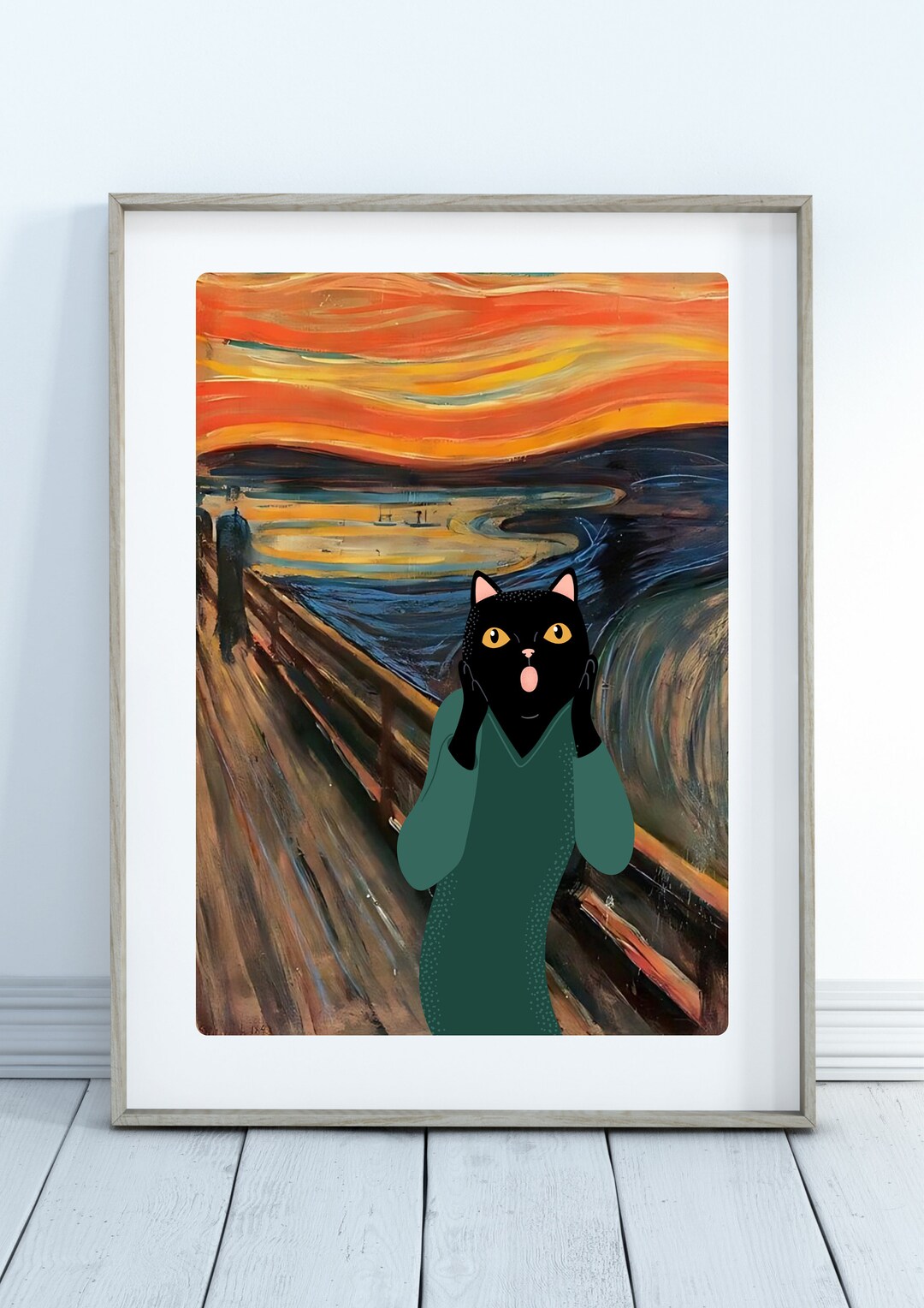 The Scream Cat Print Edvard Munch Cat Print Original Painting Cat ...