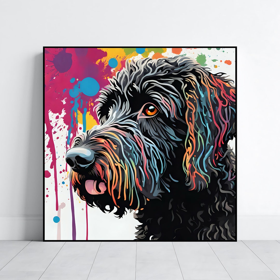 Labradoodle Dog Print, Abstract Painting, Original Dog Art, Printable ...