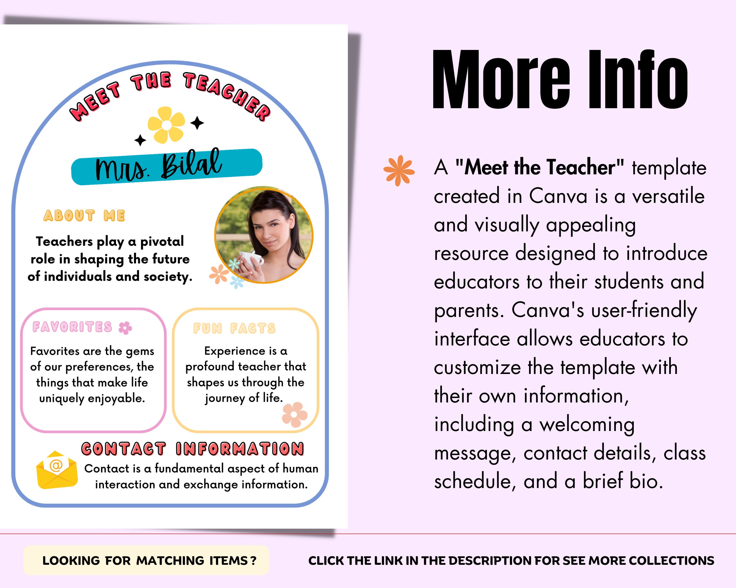 Meet the Teacher | Editable & Printable Template - Etsy