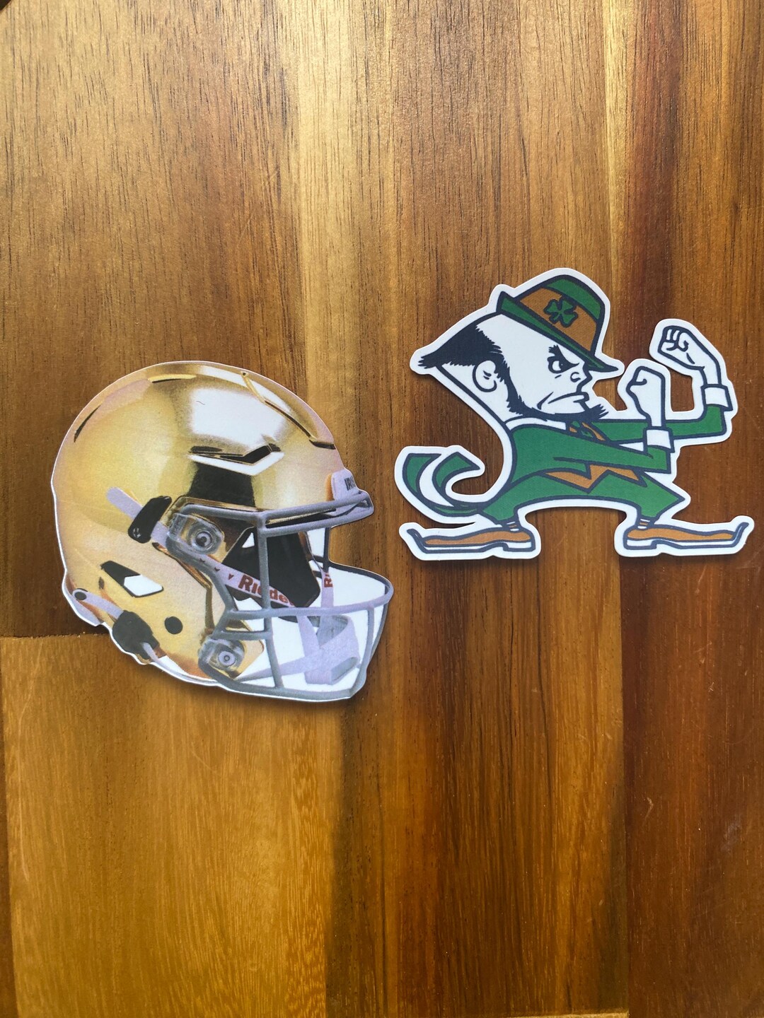 Notre Dame Inspired Football Decal Fighting Irish Gold Helmet and ...