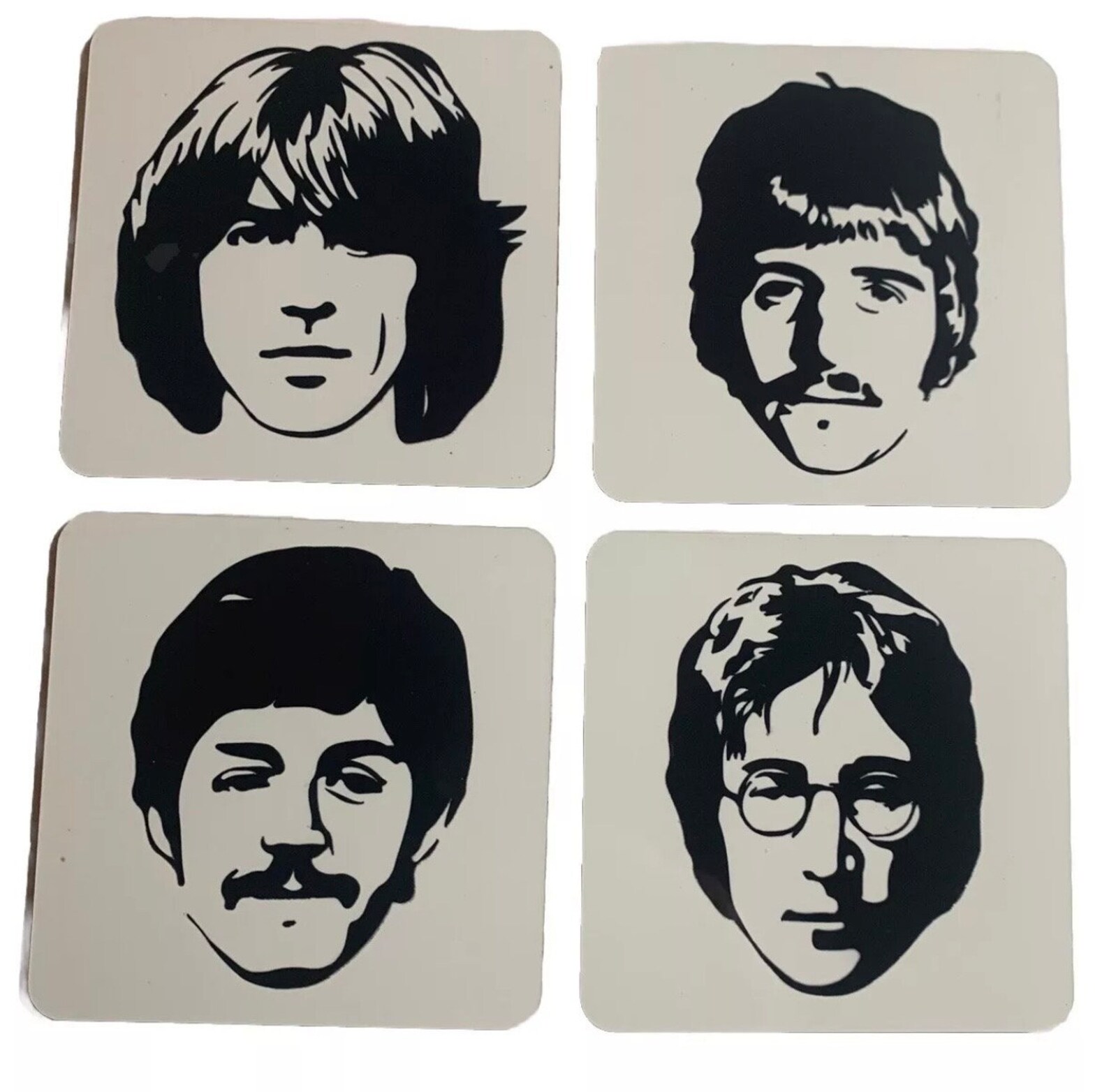 The Beatles John Paul George Ringo 4x Drink Coasters Handmade New John ...