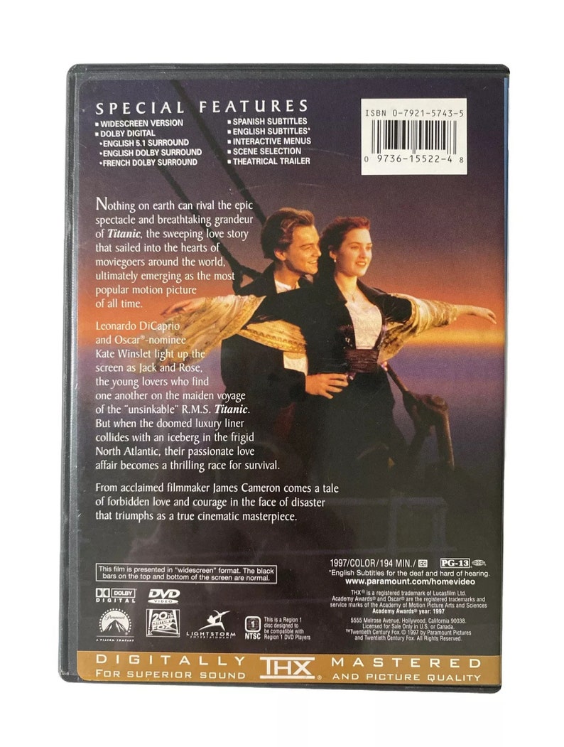Titanic DVD, 1999, Sensormatic Widescreen - Etsy
