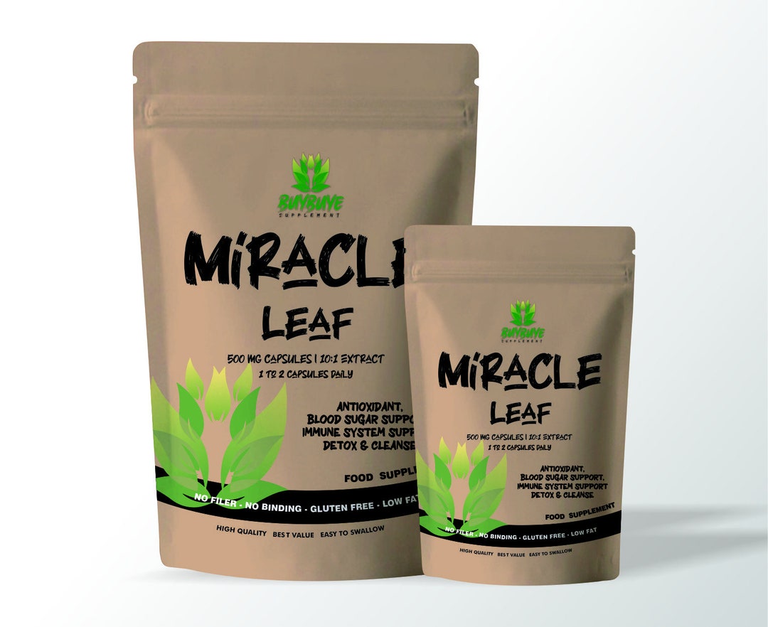 Miracle Leaf Organic Vegetarian Capsules Kalanchoe Leaves 500 Mg 10:1 ...