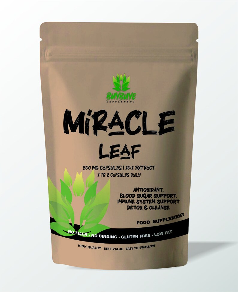 Miracle Leaf Organic Vegetarian Capsules Kalanchoe Leaves 500 Mg 10:1 ...