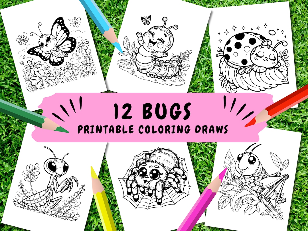 12 Coloring Pages for Kids Printable Toddler Coloring Book With Cute ...
