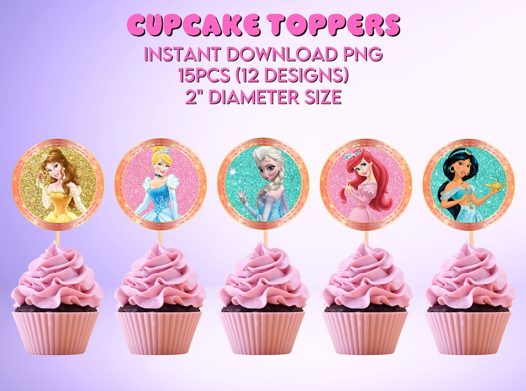 Printable Princess Cupcake Topper, Birthday Cake Topper, Digital Cake ...
