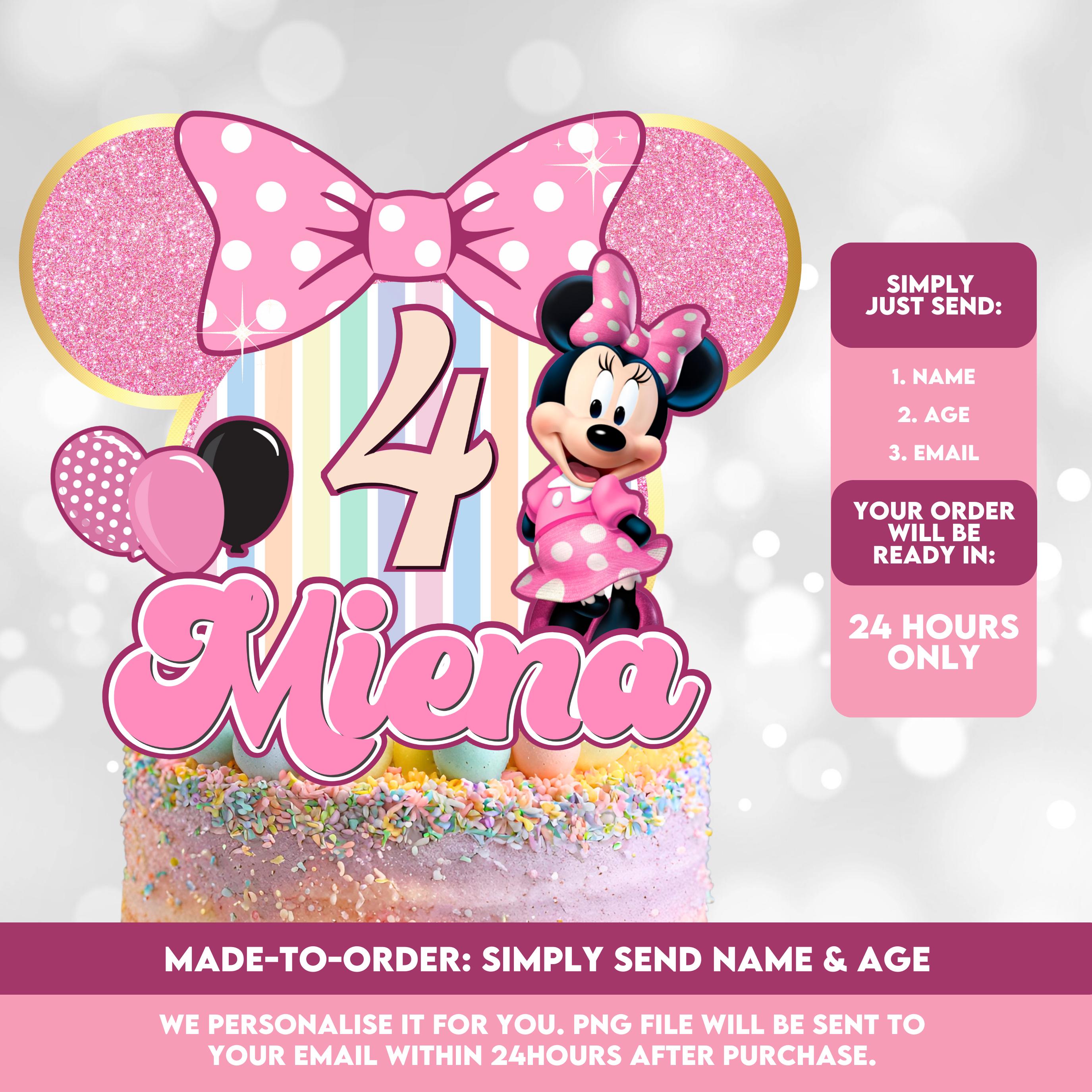 Printable Digital Cake Topper, Personalised Birthday Cake Topper ...
