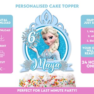 Printable Digital Cake Topper, Personalised Birthday Cake Topper ...