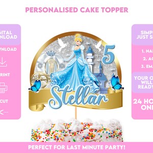 Printable Digital Cake Topper, Personalised Birthday Cake Topper ...