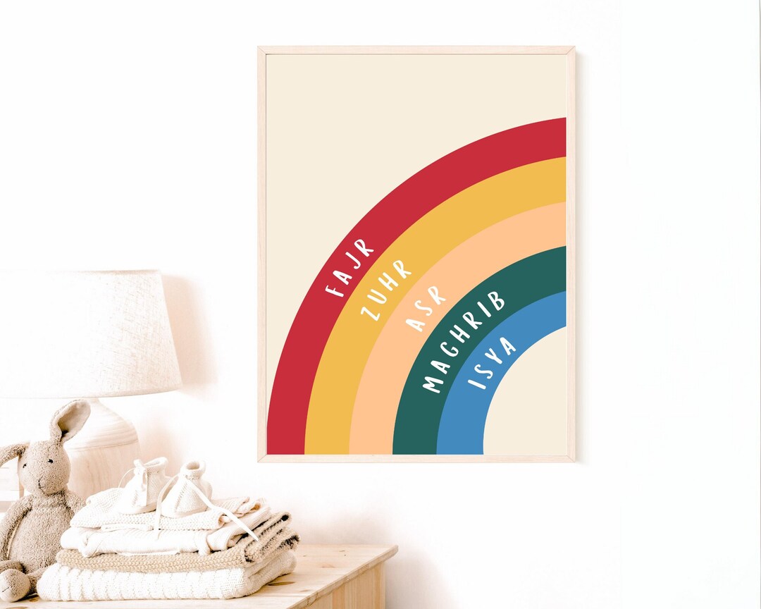 Prayer Times Printable Islamic Islamic Kids Room Print Childrens Wall ...