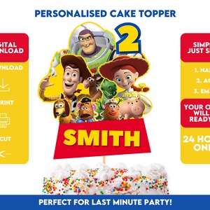 Printable Digital Cake Topper, Personalised Birthday Cake Topper ...