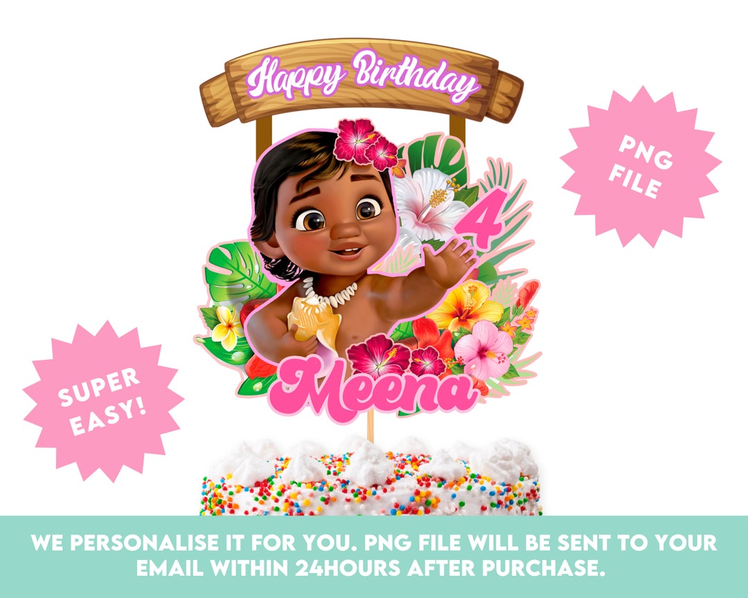 Printable Digital Cake Topper, Personalised Birthday Cake Topper ...