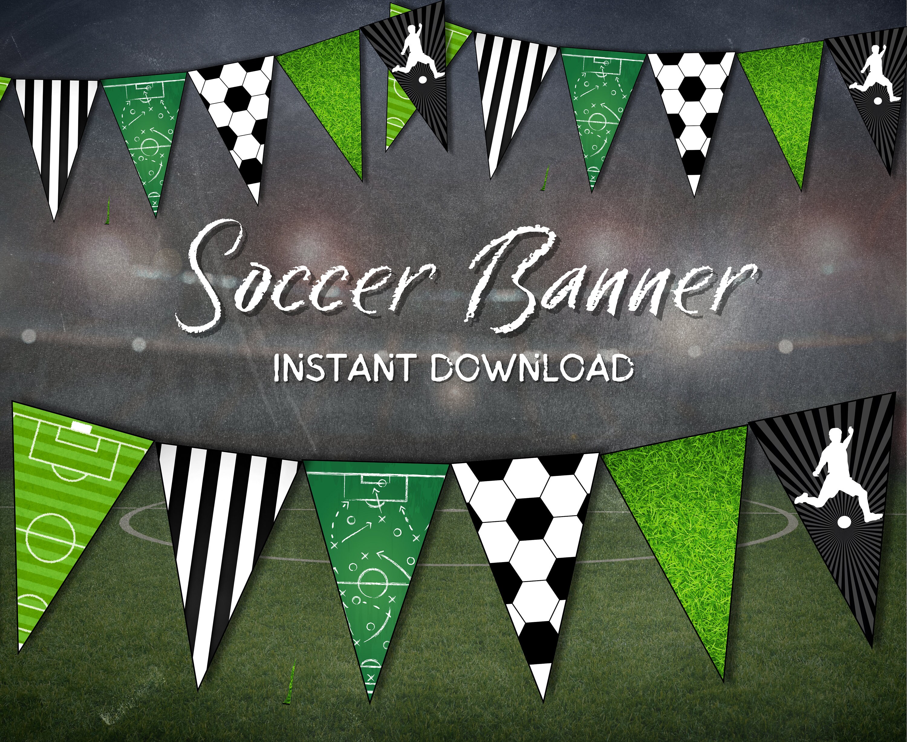 Instant Download Printable Soccer Banner, Soccer Banner, Digital ...