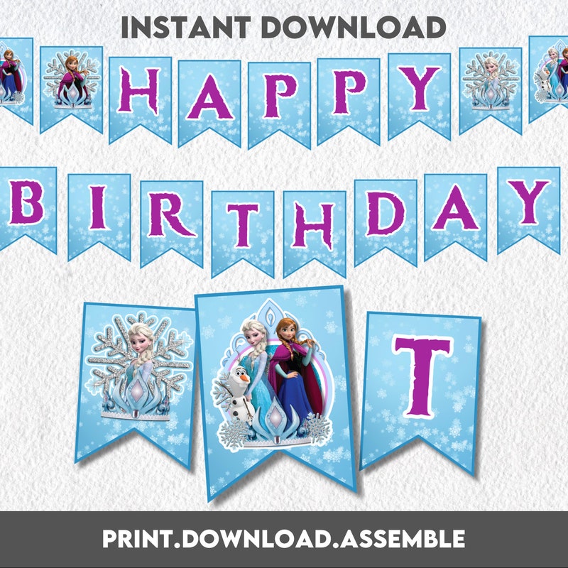 Birthday Banner Frozen - Etsy