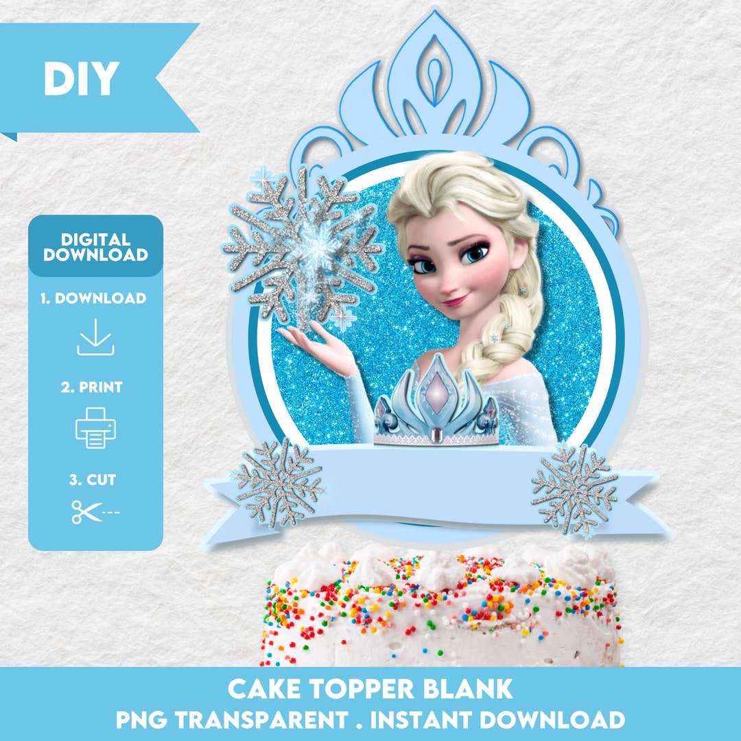 Instant Download Frozen Cake Topper Blank Template, Digital File Cake ...
