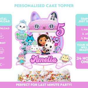 Printable Digital Cake Topper, Personalised Birthday Cake Topper ...