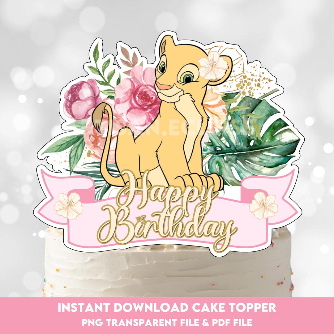 Printable Instant Download Digital Cake Topper, Happy Birthday Cake ...