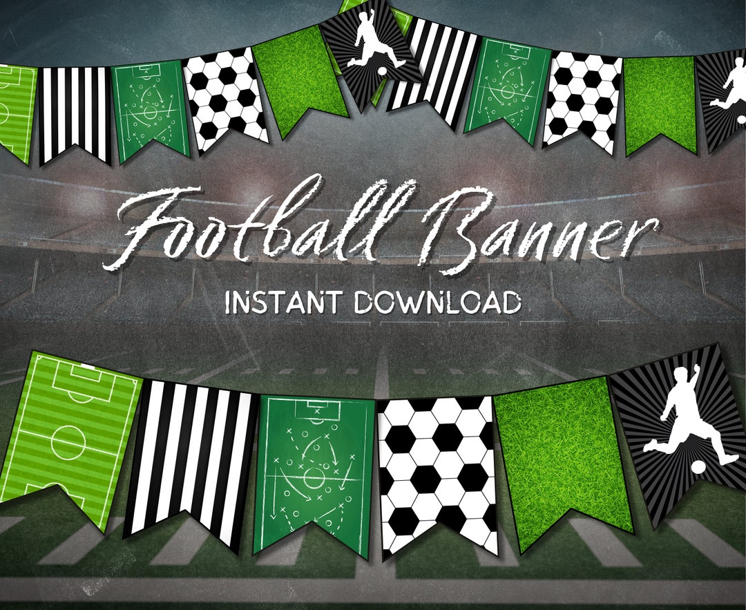 Printable Soccer Pennant Banner, Birthday Party Decor (PDF File) - Etsy