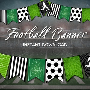 Printable Soccer Pennant Banner, Birthday Party Decor (PDF File) - Etsy