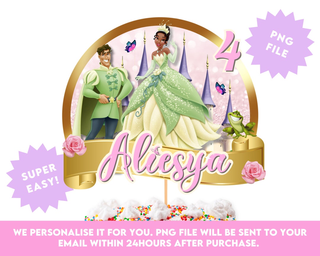 Personalized Princess Birthday Cake Topper, Tiana Theme (PNG File) - Etsy