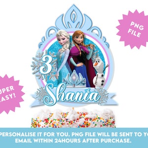 Personalized Frozen Cake Topper, Birthday Party Decor (PNG File) - Etsy