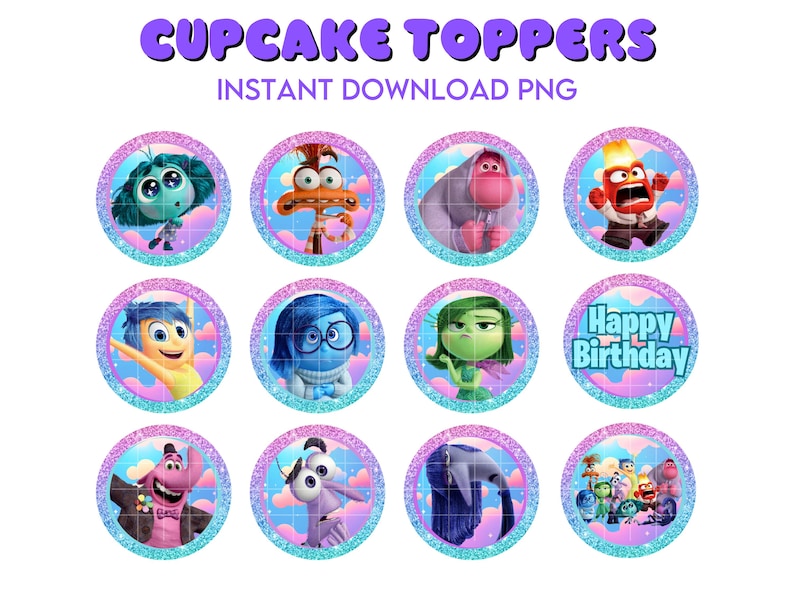 Printable Instant Download Cupcake Topper, Digital File Cake Topper ...