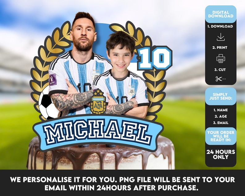 Personalized Soccer Birthday Cake Topper, PNG (digital Download) - Etsy