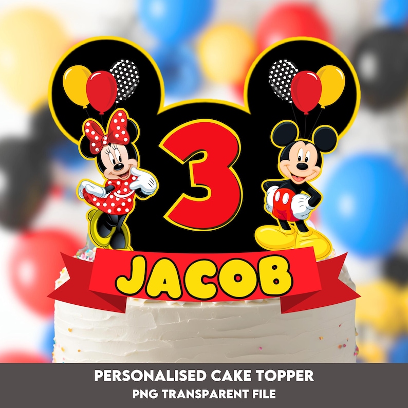 Printable Digital Cake Topper, Personalised Birthday Cake Topper ...