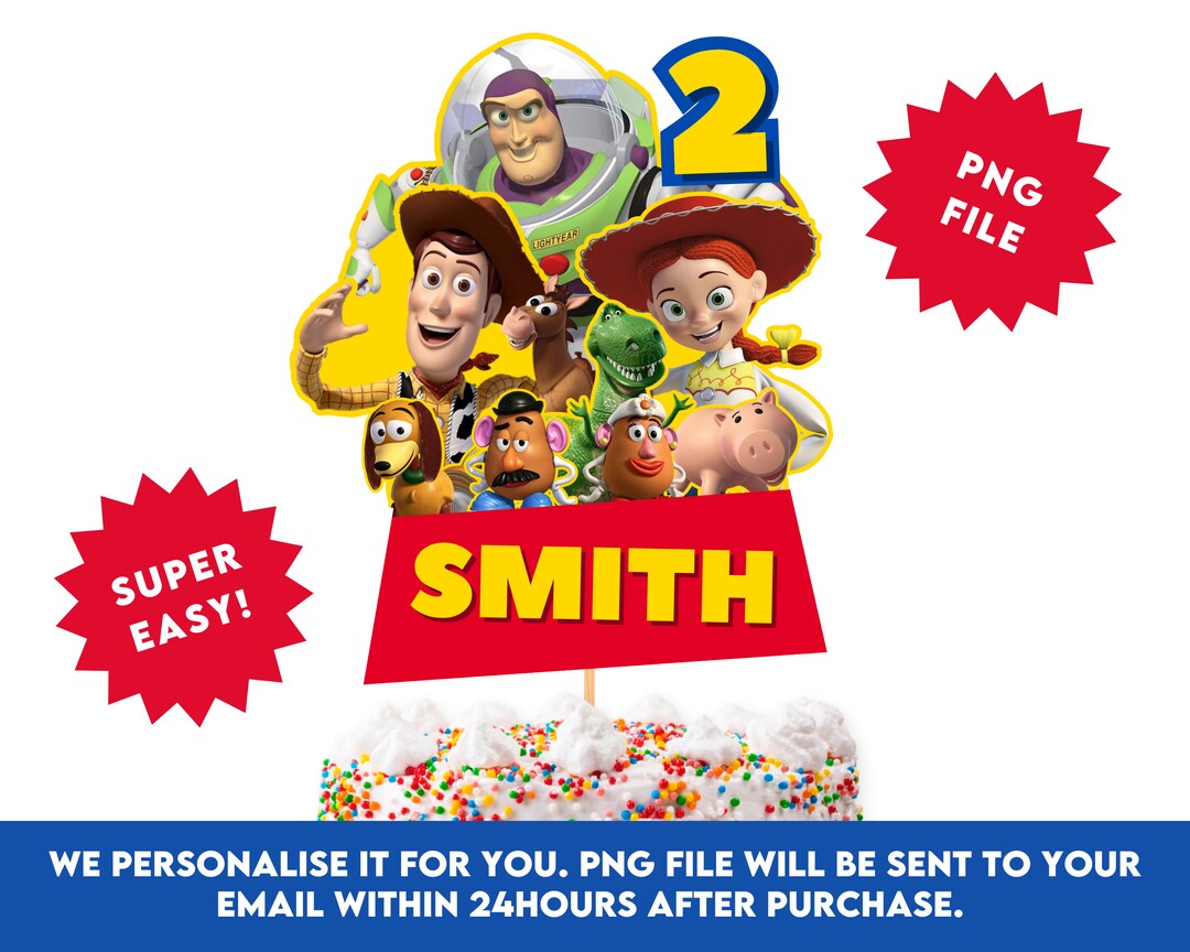 Printable Digital Cake Topper, Personalised Birthday Cake Topper ...