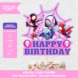 Instant Download Spider Girl Cake Topper, Digital File Cake Topper ...