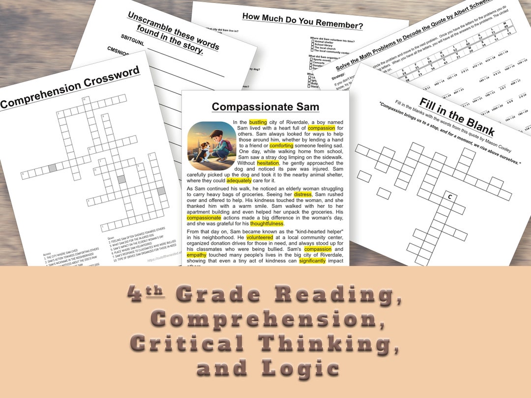 Compassionate Sam - Reading, Fourth Grade Reading Comprehension, Grade ...